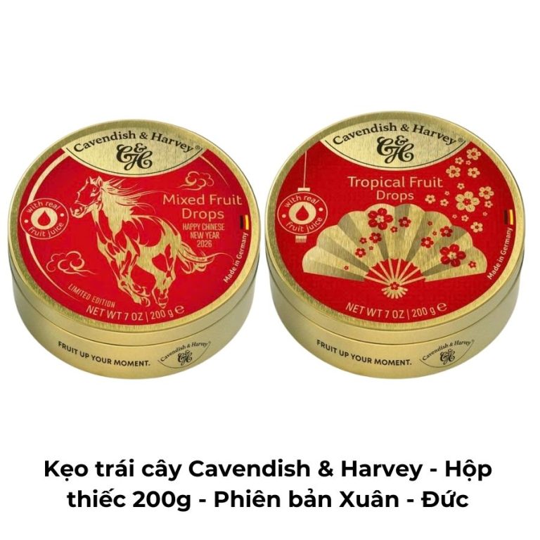 Kẹo Trái Cây Cavendish & Harvey - Hộp Thiếc 175g - Đức